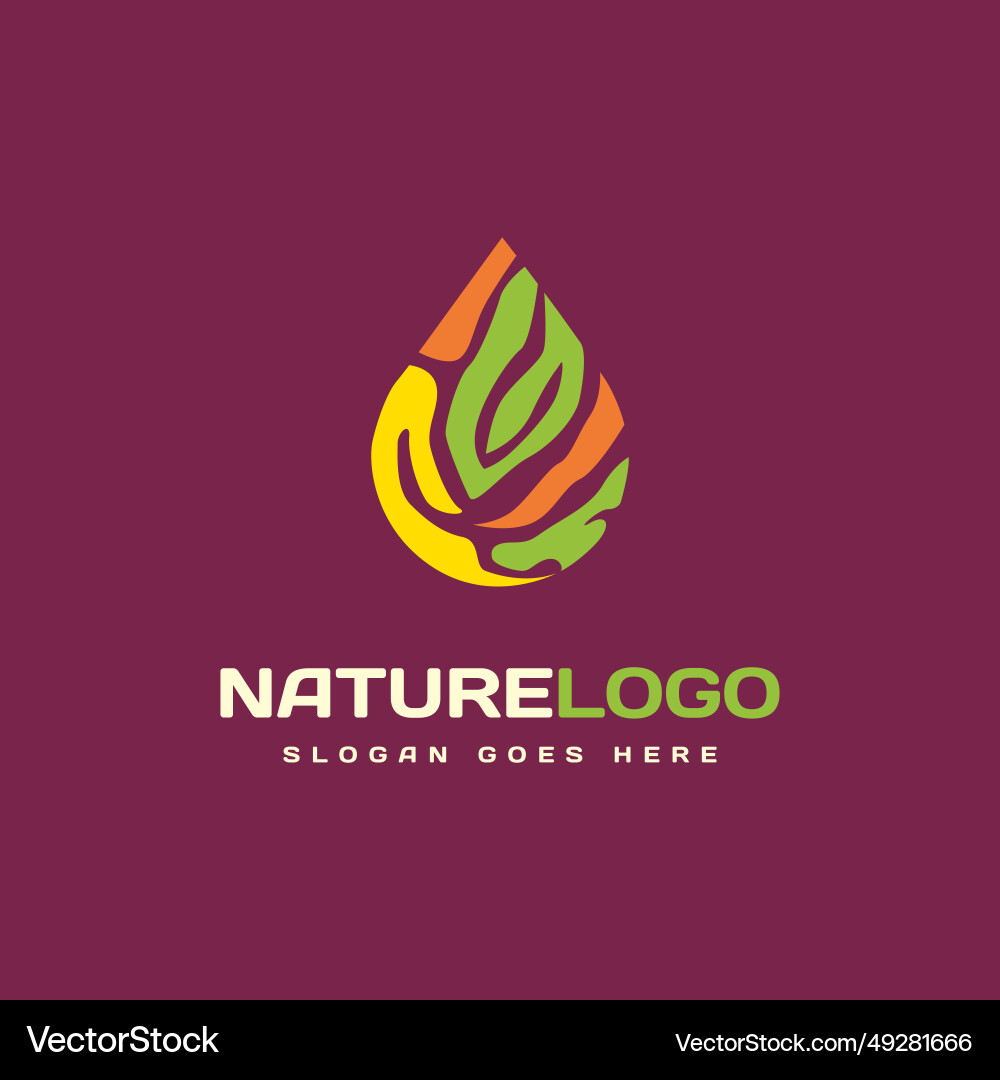 Nature leaf logo design for brand identity Vector Image