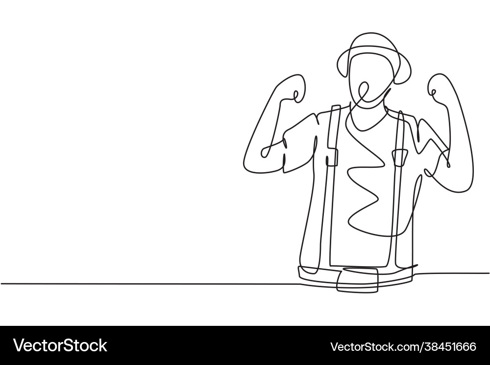 Single one line drawing mime artist Royalty Free Vector