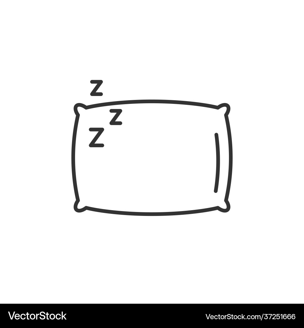 Sleep pillow icon bed cushion relax Royalty Free Vector