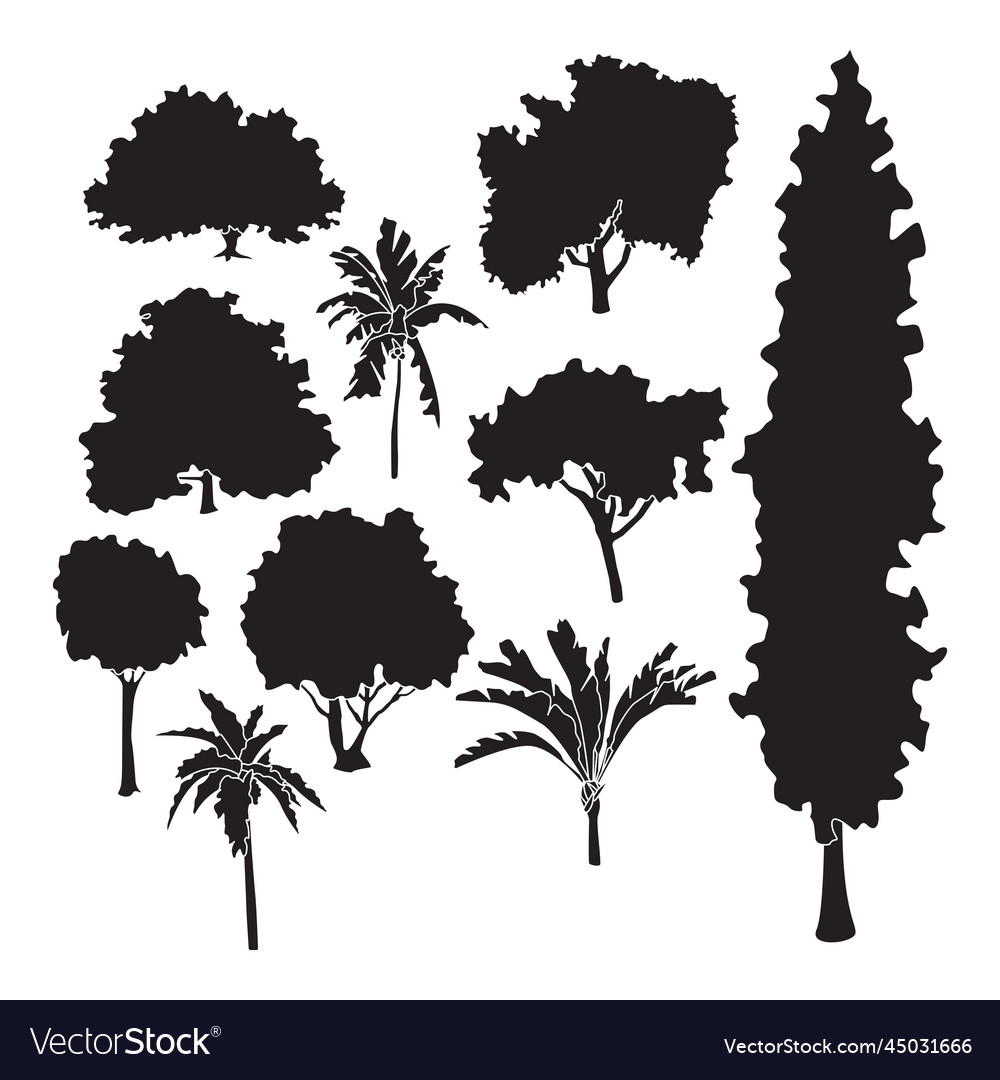 Tree icon set Royalty Free Vector Image - VectorStock