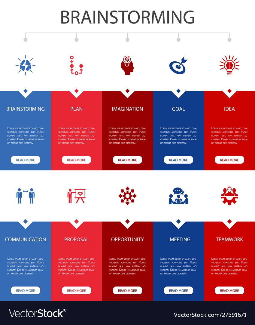 Brainstorming infographic 10 option ui design Vector Image Brainstorming infographic 10 option ui design Vector Image