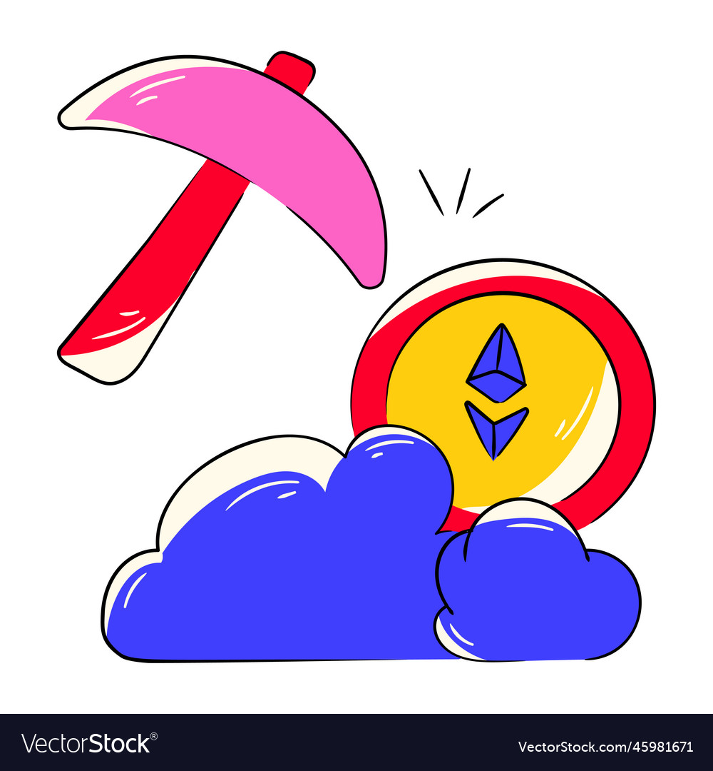 Ethereum mining Royalty Free Vector Image - VectorStock
