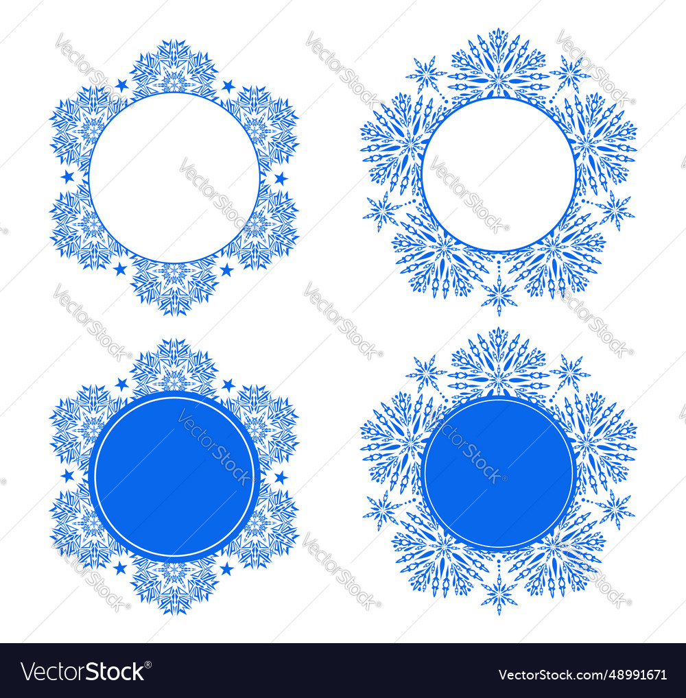 Frames with winter snowflakes Royalty Free Vector Image