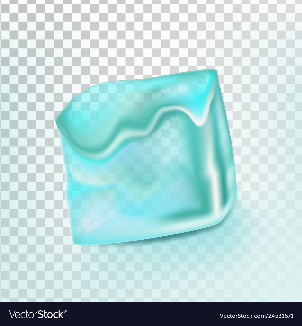 Ice cube isolated clean cold Royalty Free Vector Image