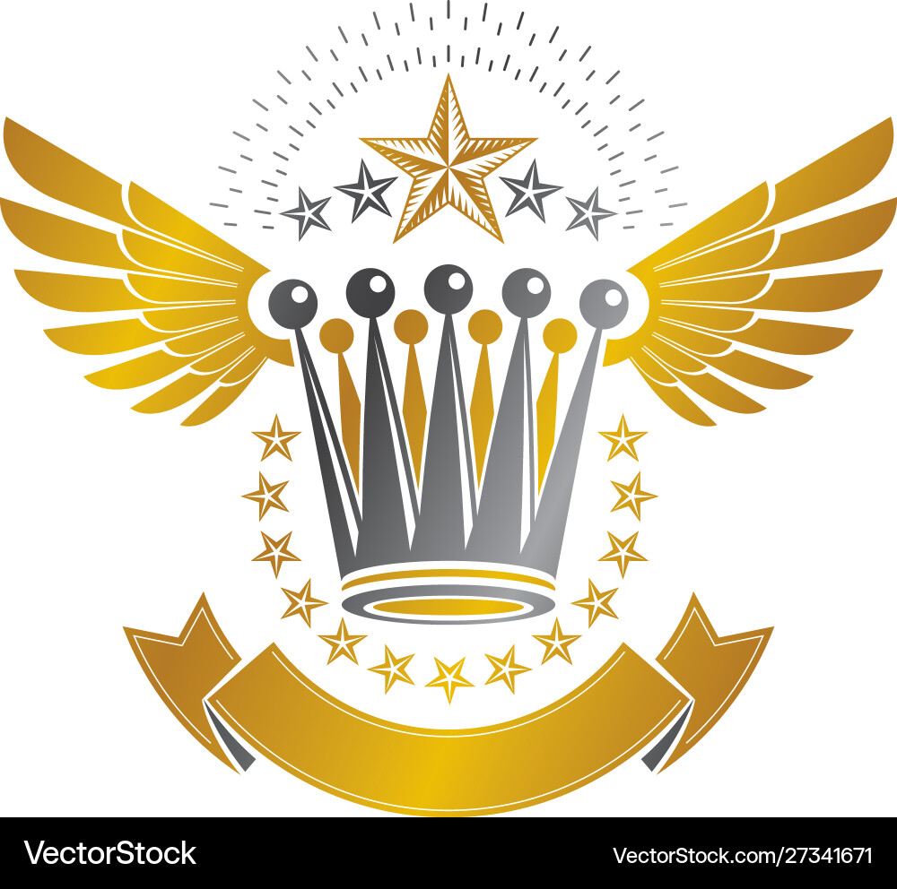Imperial crown emblem heraldic coat arms Vector Image