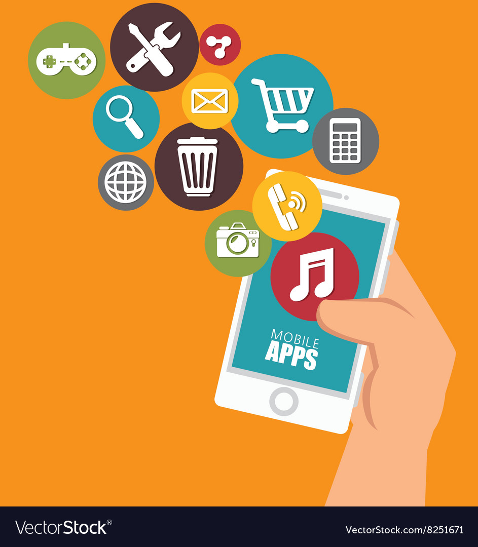 Mobile apps design Royalty Free Vector Image - VectorStock