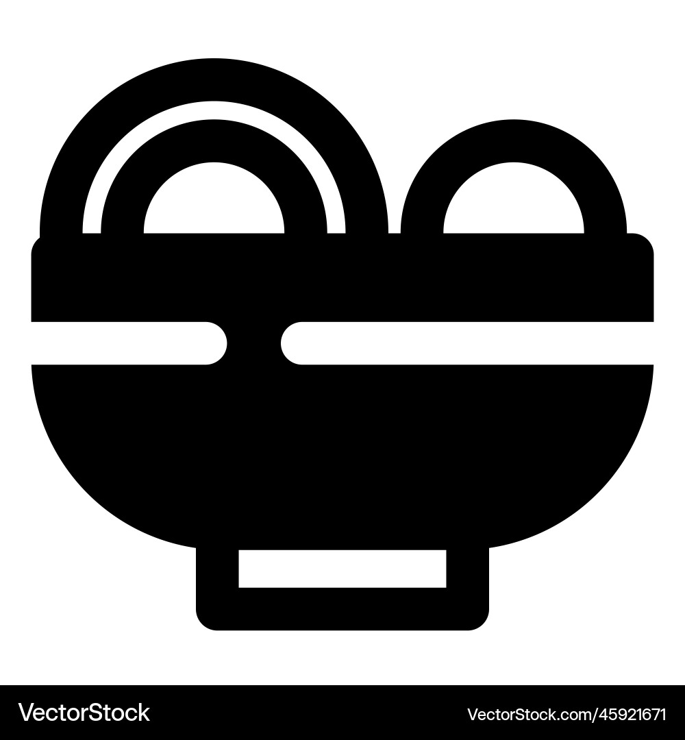 Mongolian meatball ramen outline icon Royalty Free Vector
