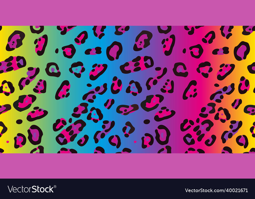 Rainbow leopard seamless pattern Royalty Free Vector Image