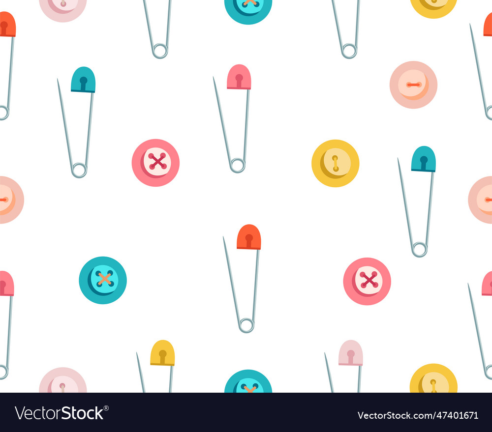 Seamless pattern using sewing tools Royalty Free Vector
