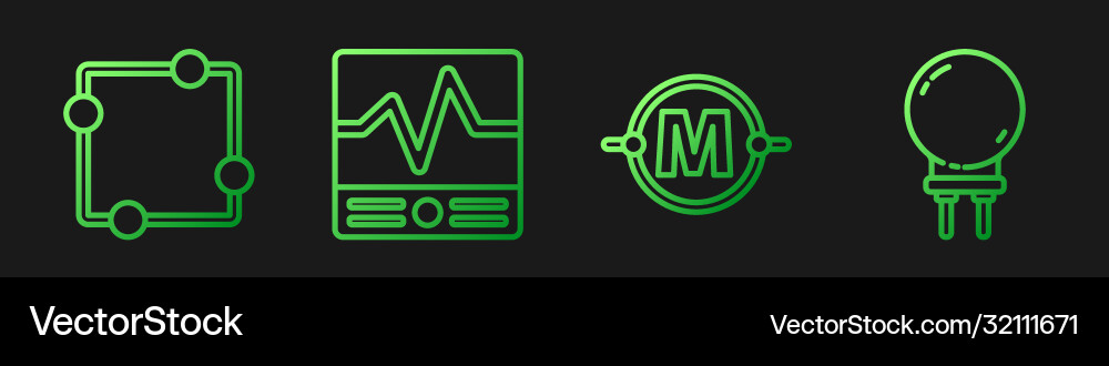 Set line electric circuit scheme electric circuit Vector Image