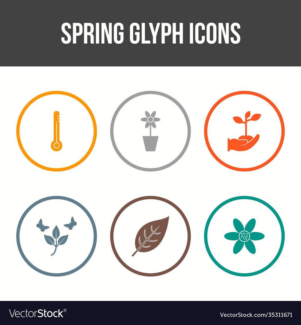 Unique spring icon set Royalty Free Vector Image
