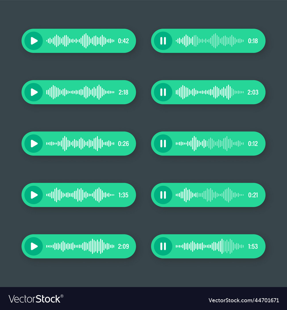 Voice audio message green speech bubble sms Vector Image