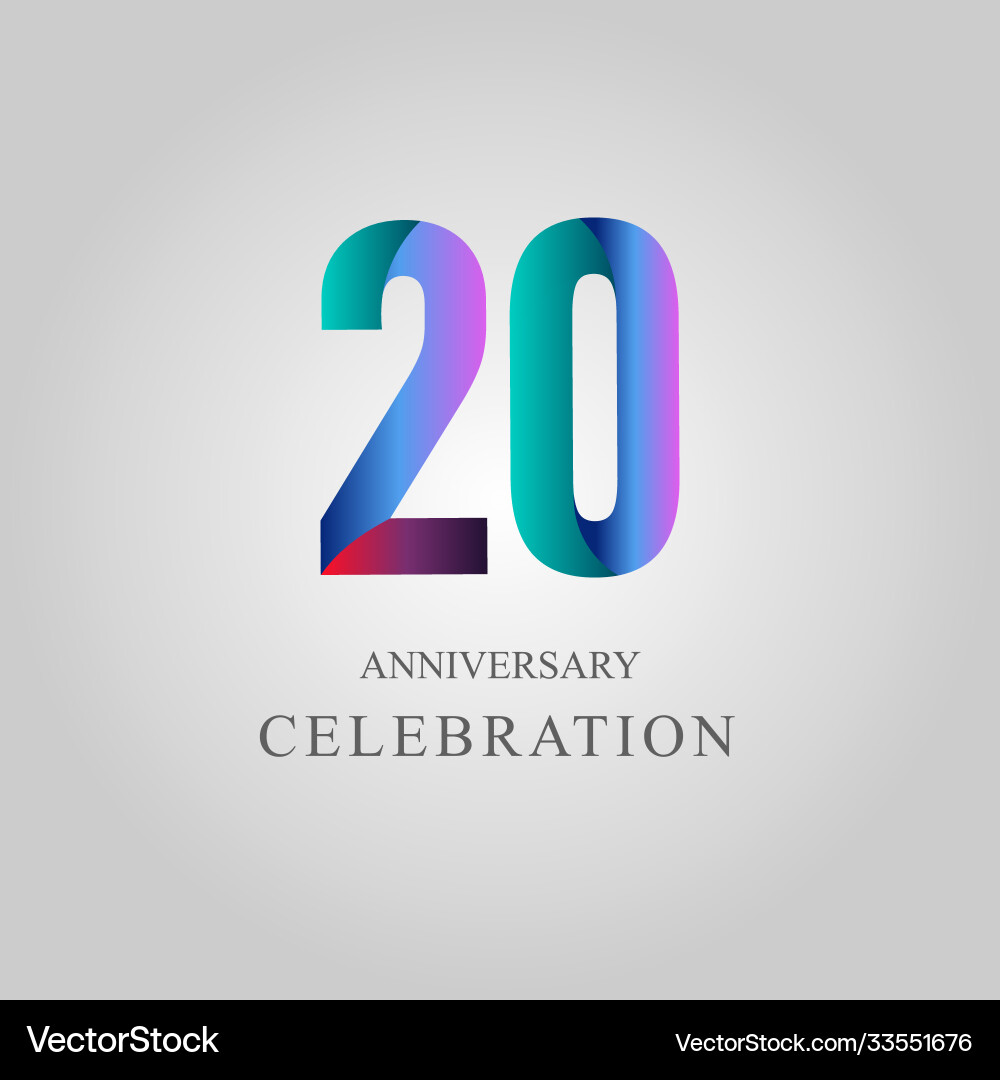 20 year anniversary celebration template design Vector Image