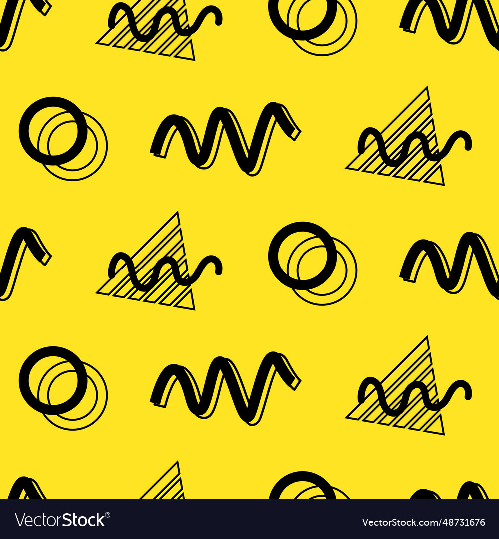 90s trendy geometric memphis seamless pattern Vector Image 90s trendy geometric memphis seamless pattern Vector Image