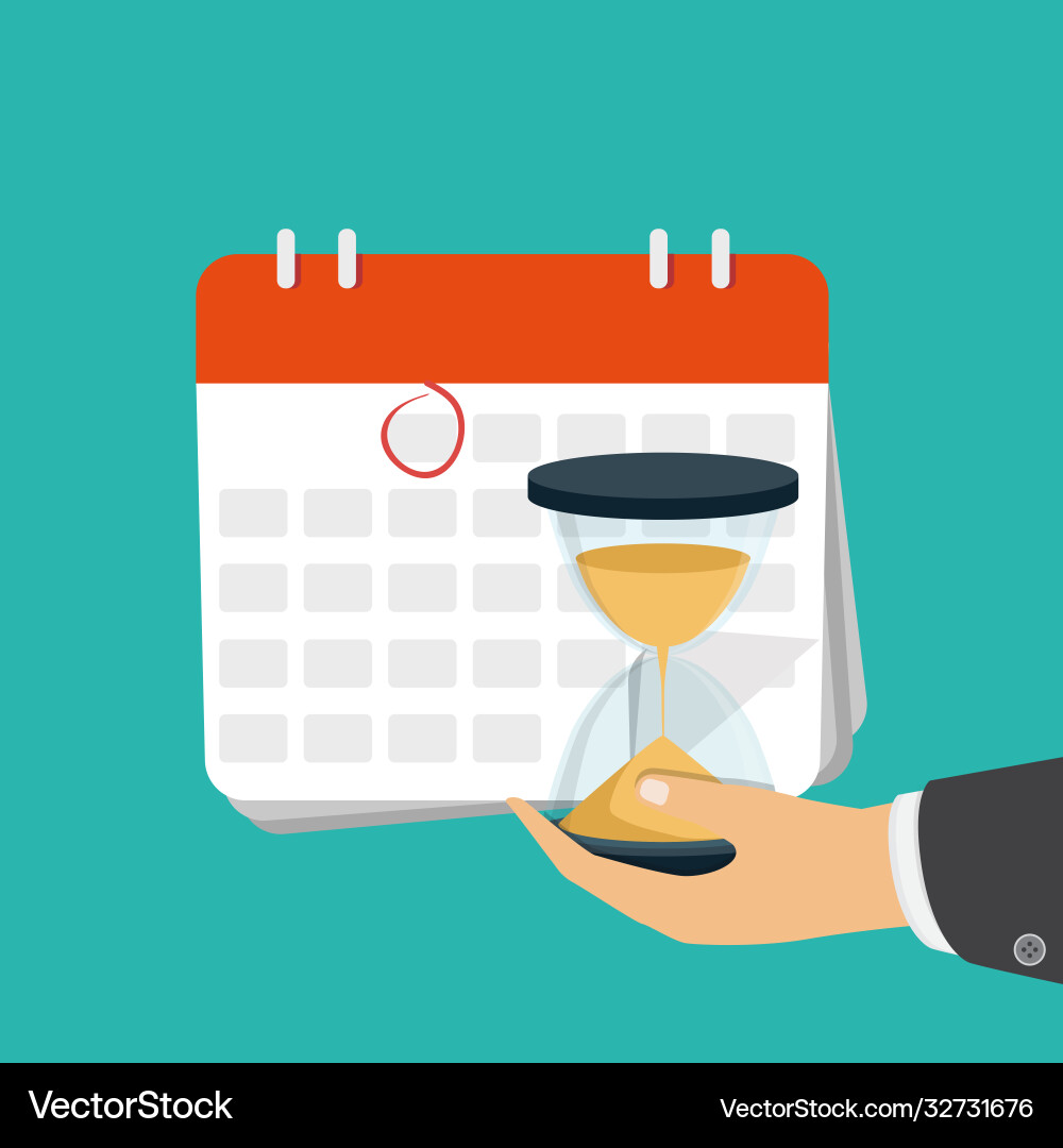 Alarm and calendar date time icon Royalty Free Vector Image