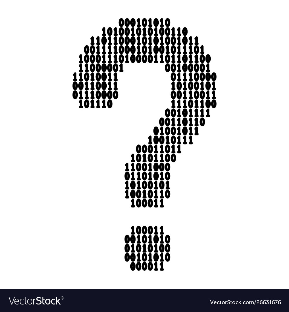 Binary code question mark Royalty Free Vector Image