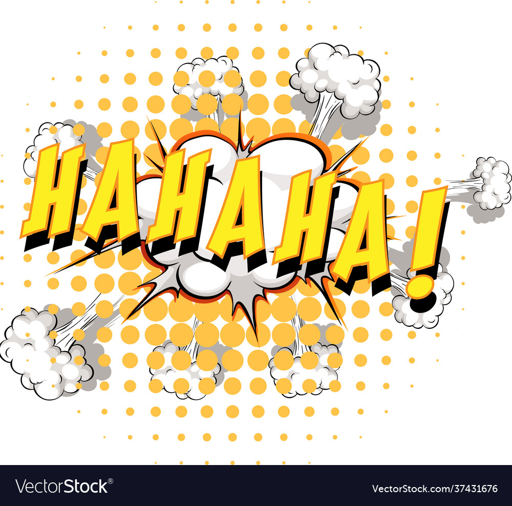 Comic speech bubble with haha text Royalty Free Vector Image