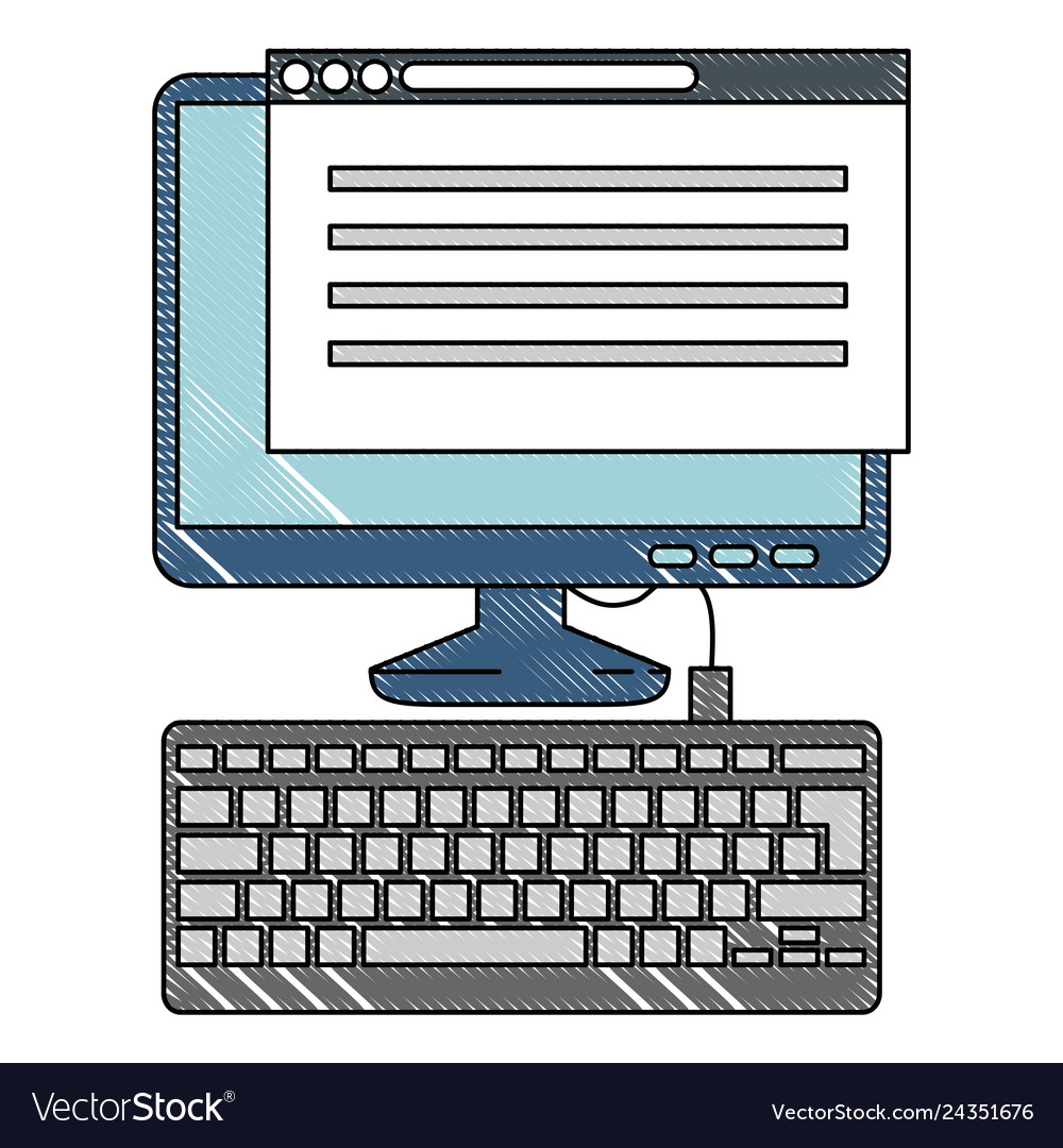 Computer desktop with webpage template Royalty Free Vector