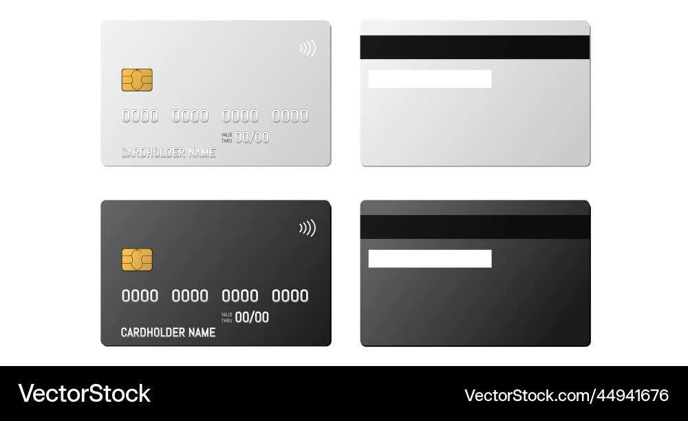 Credit plastic card with emv chip contactless Vector Image