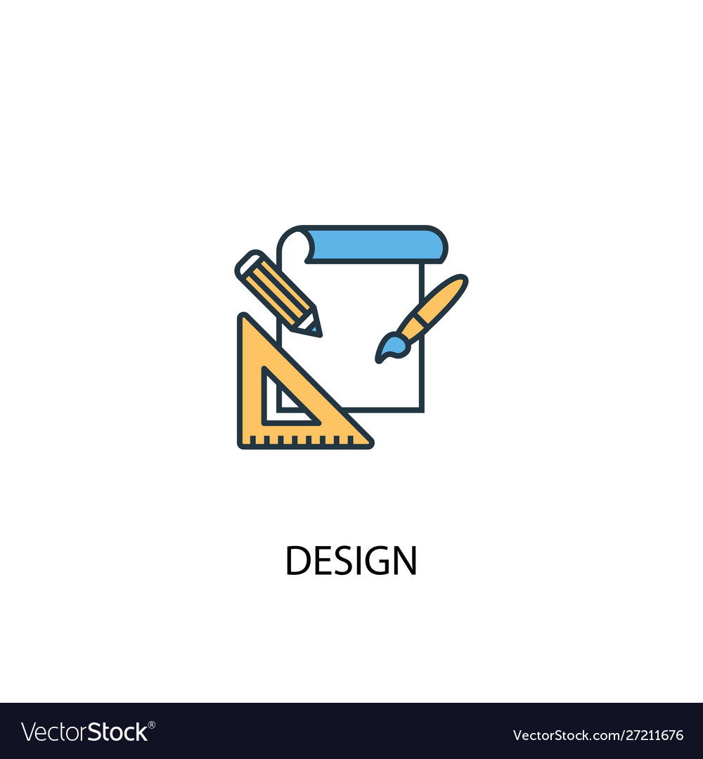 Design concept 2 colored icon simple blue element Vector Image