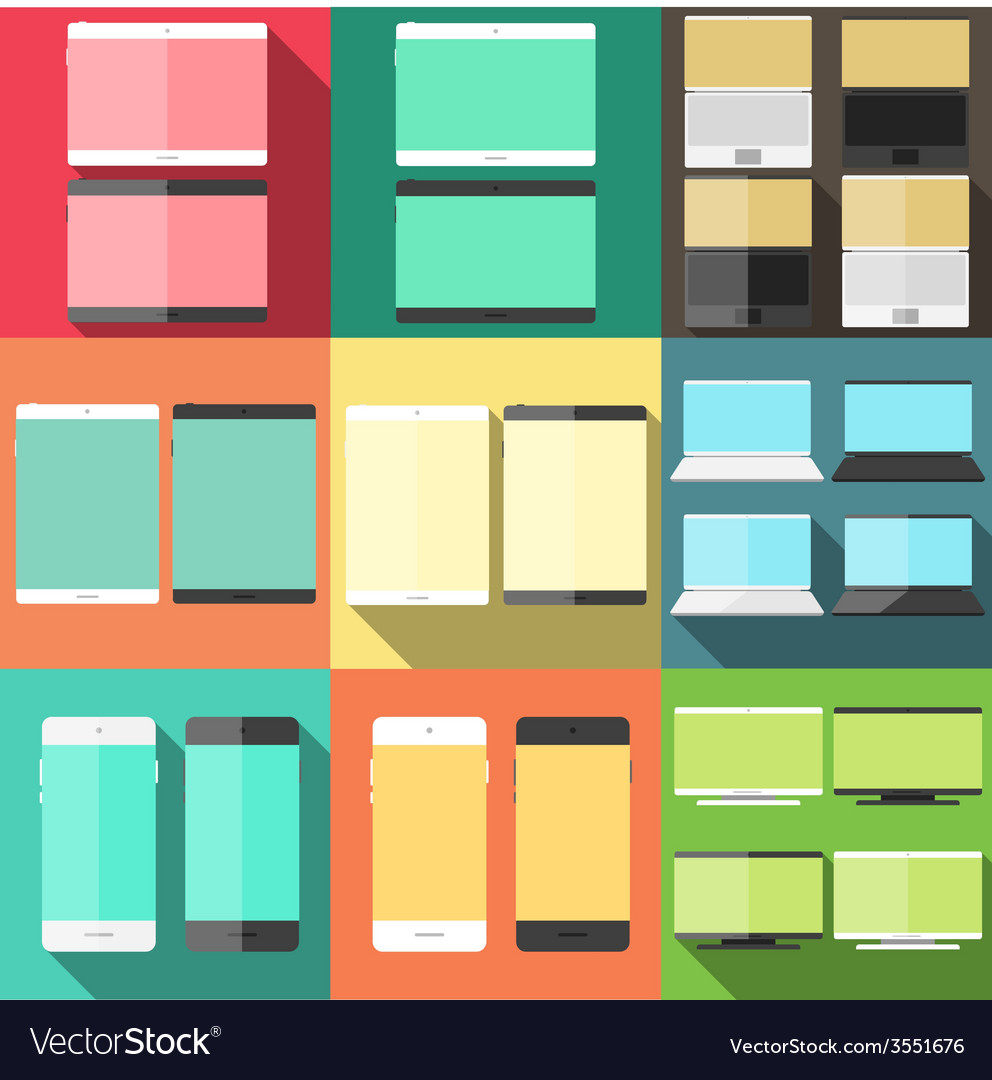 Flat icons Royalty Free Vector Image - VectorStock