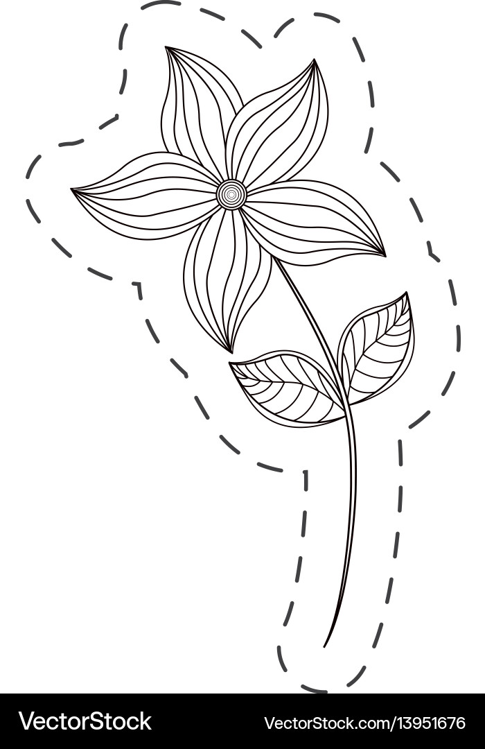 Flower garden decoration cut line Royalty Free Vector Image