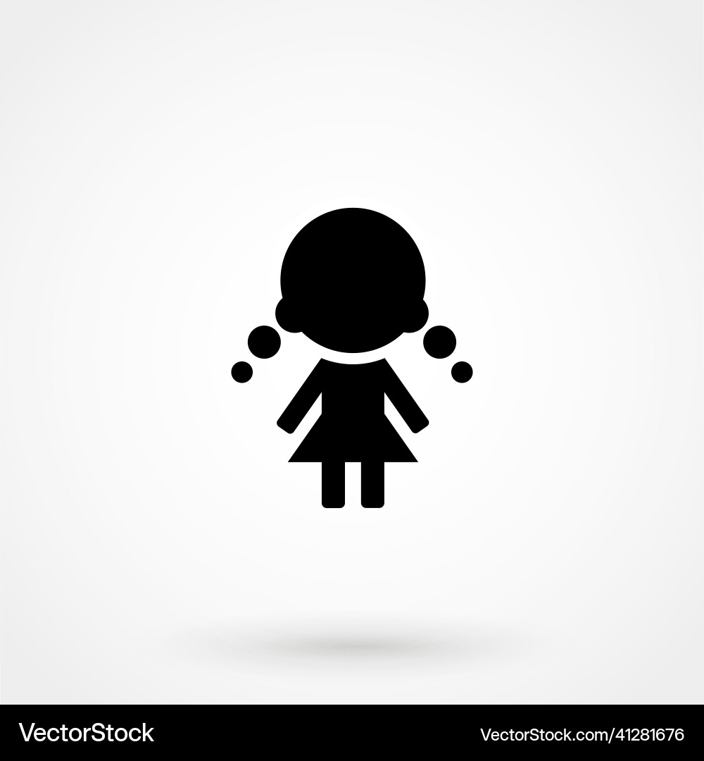 Girl icon flat design isolated on background Vector Image