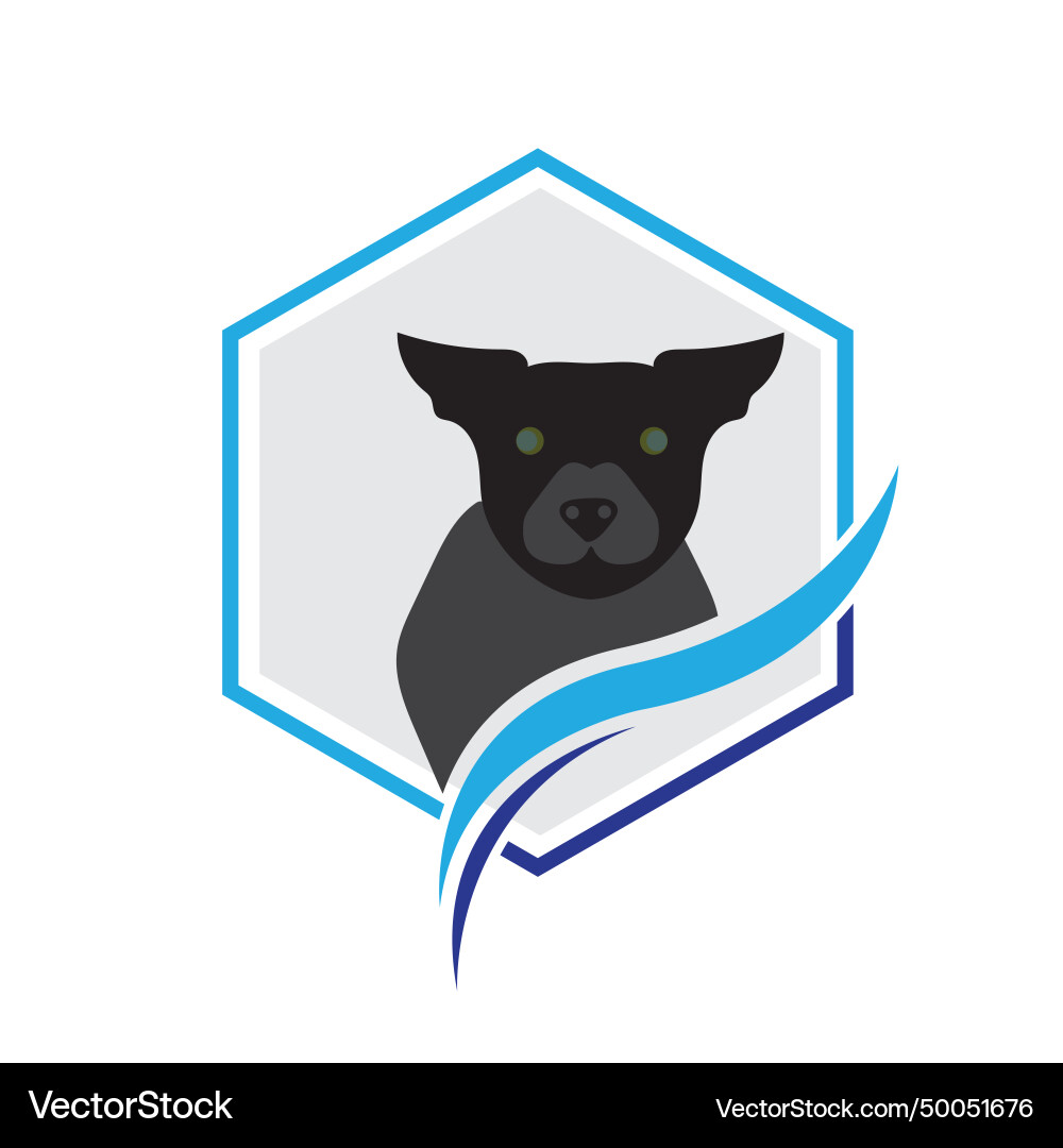 Graphic good dog animal logo Royalty Free Vector Image