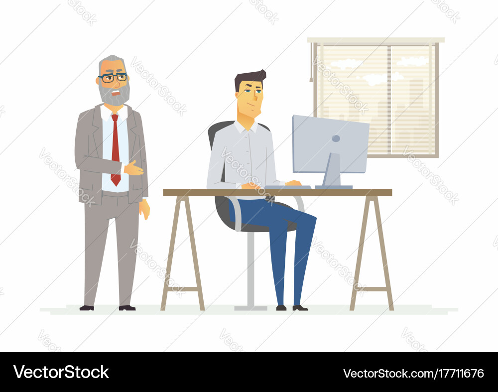 Hard day in office - modern cartoon people Vector Image