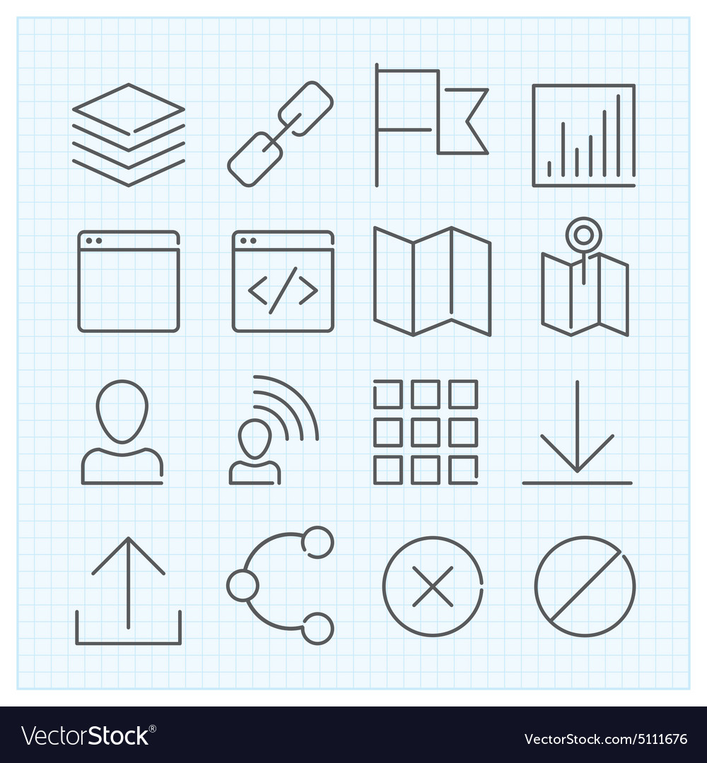 Linear icons set Royalty Free Vector Image - VectorStock