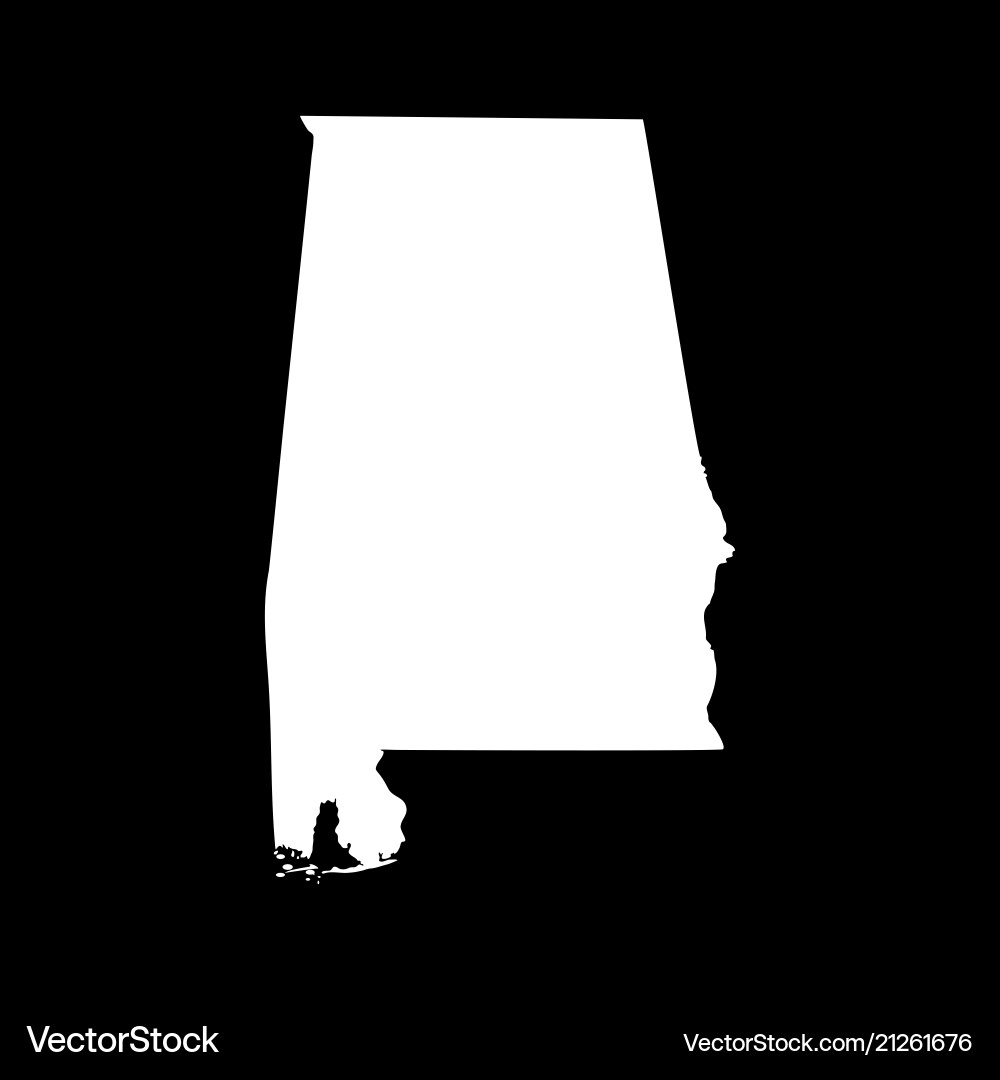 Map of the us state alabama Royalty Free Vector Image