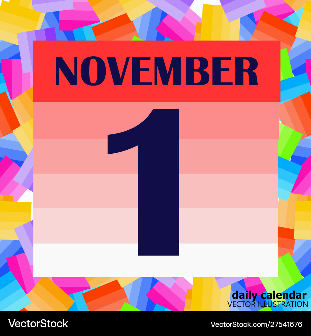 November 1 icon for planning important day Vector Image