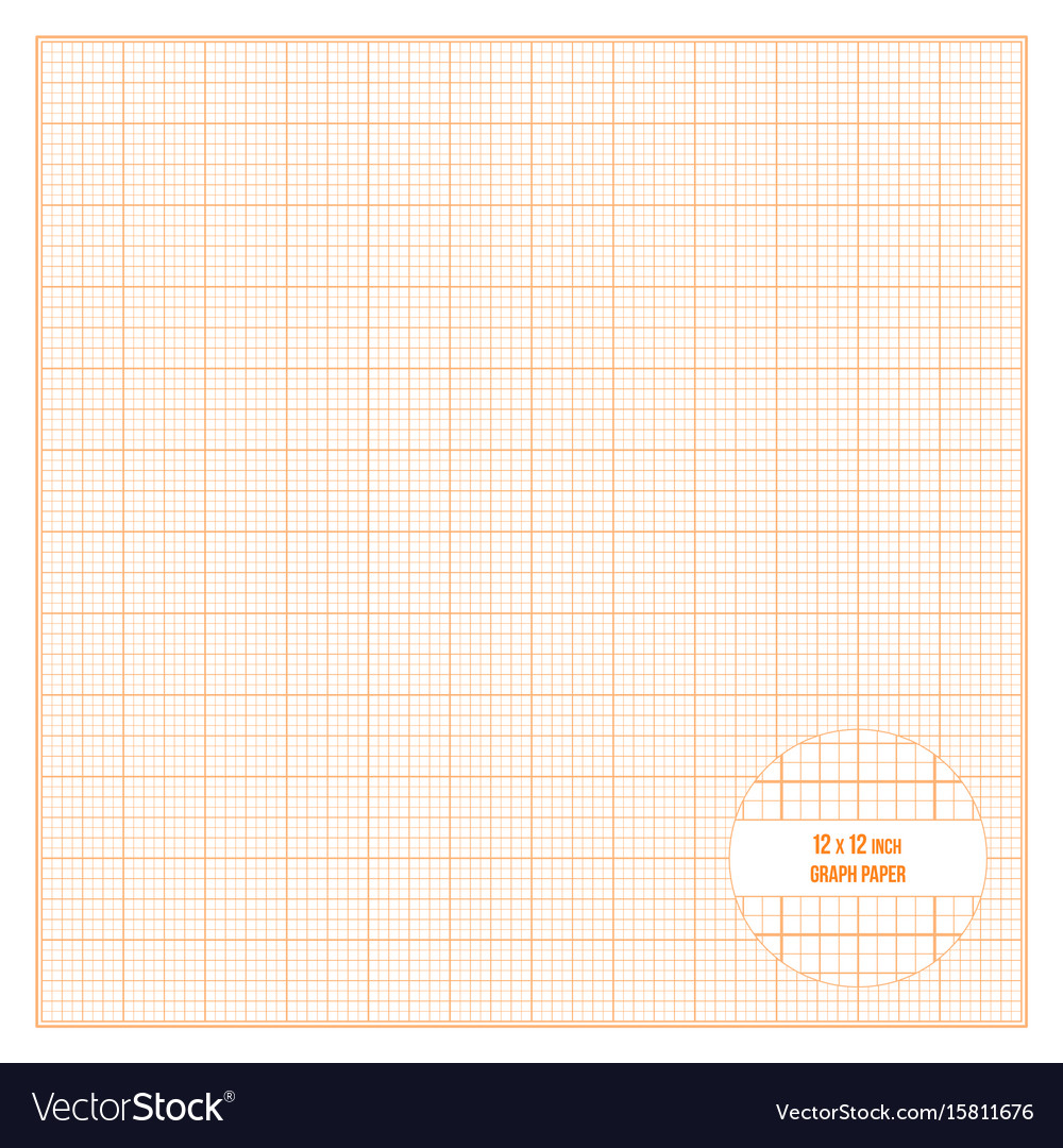 Printable Graph Paper 12x12 Inch Size Royalty Free Vector