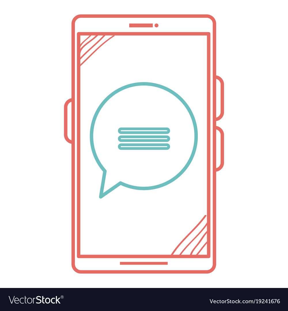 Smartphone device with speech bubbles Royalty Free Vector