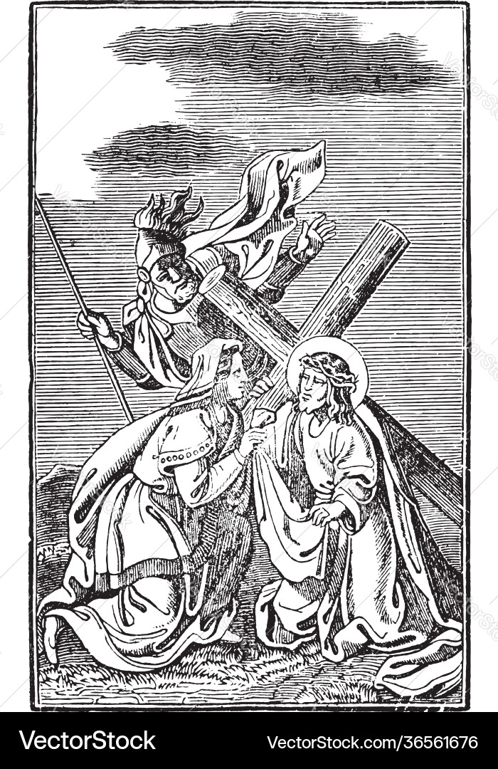 Vintage antique religious biblical drawing Vector Image