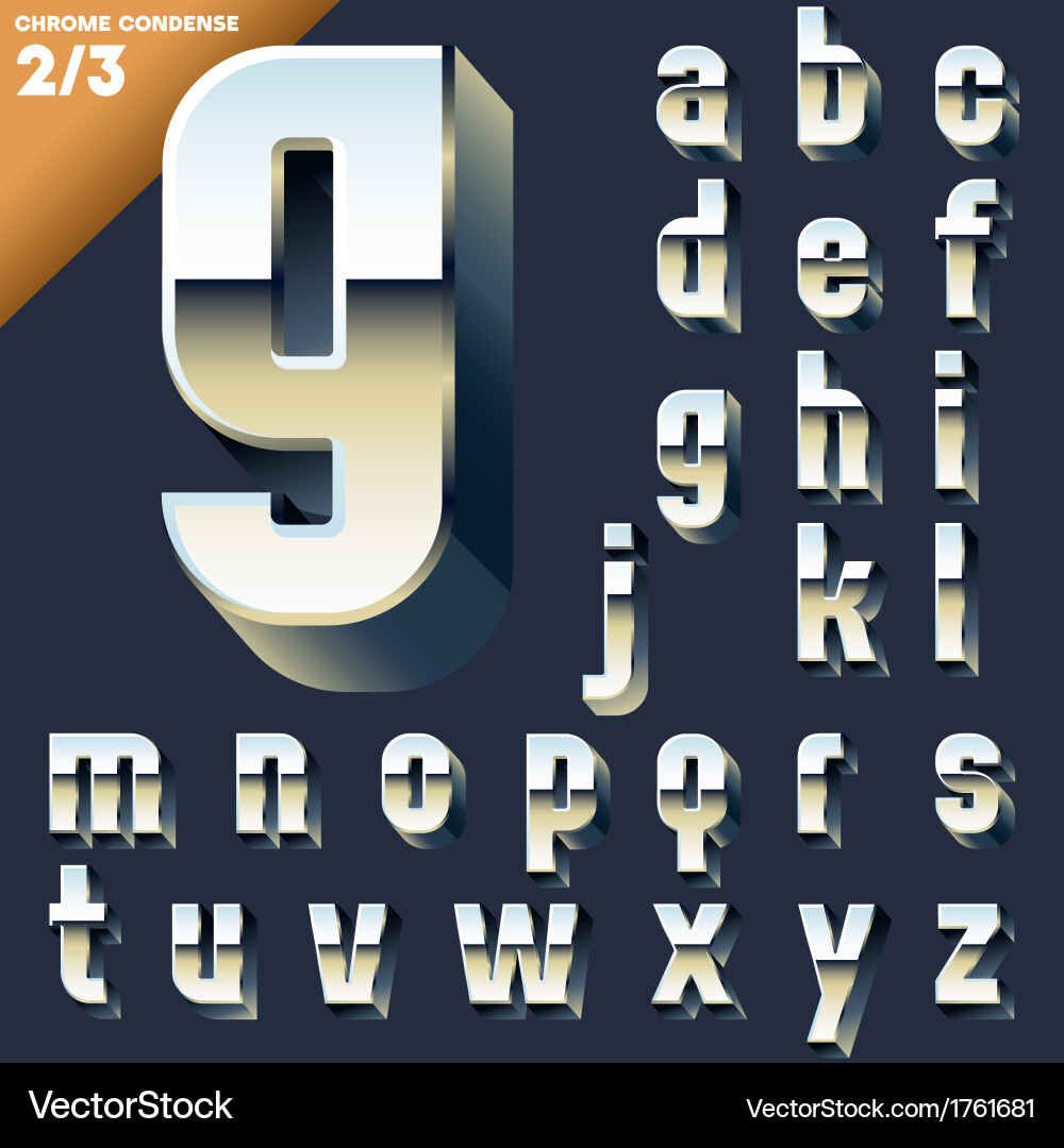 Alphabet of simple 3d letters Royalty Free Vector Image