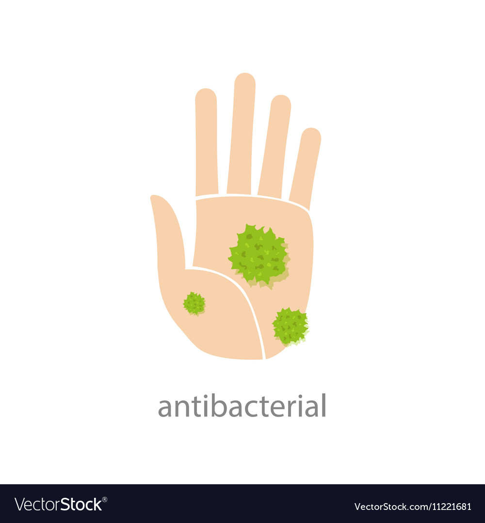 Antibacterial sign with green bacteria Royalty Free Vector Antibacterial sign with green bacteria Royalty Free Vector