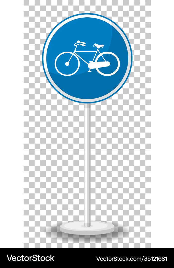 Blue traffic sign on transparent background Vector Image