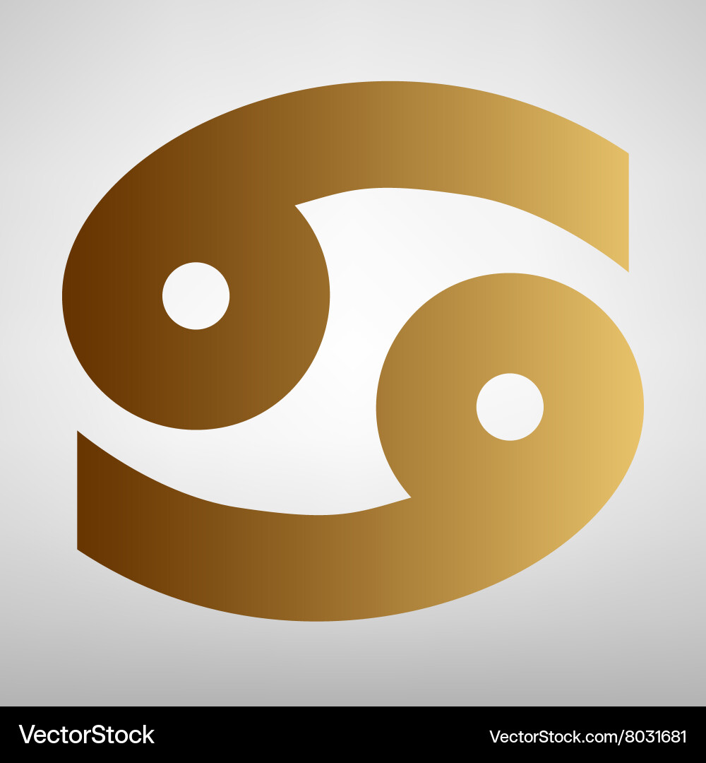 Cancer sign flat style icon Royalty Free Vector Image
