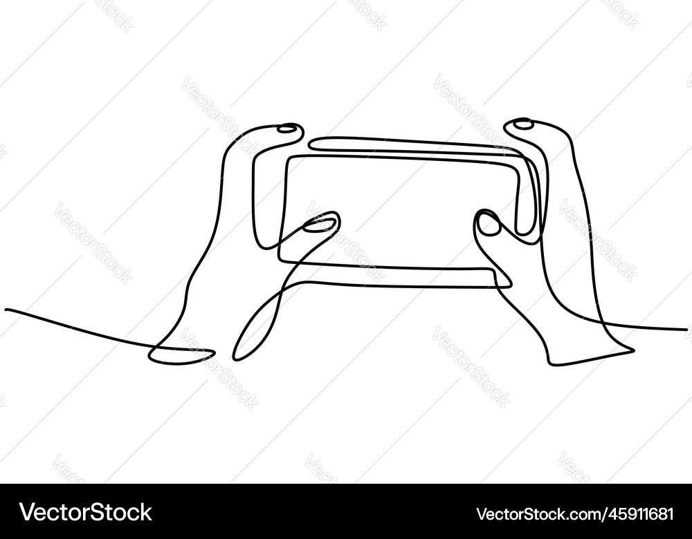 Continuous single drawn one line drawing of hand Vector Image