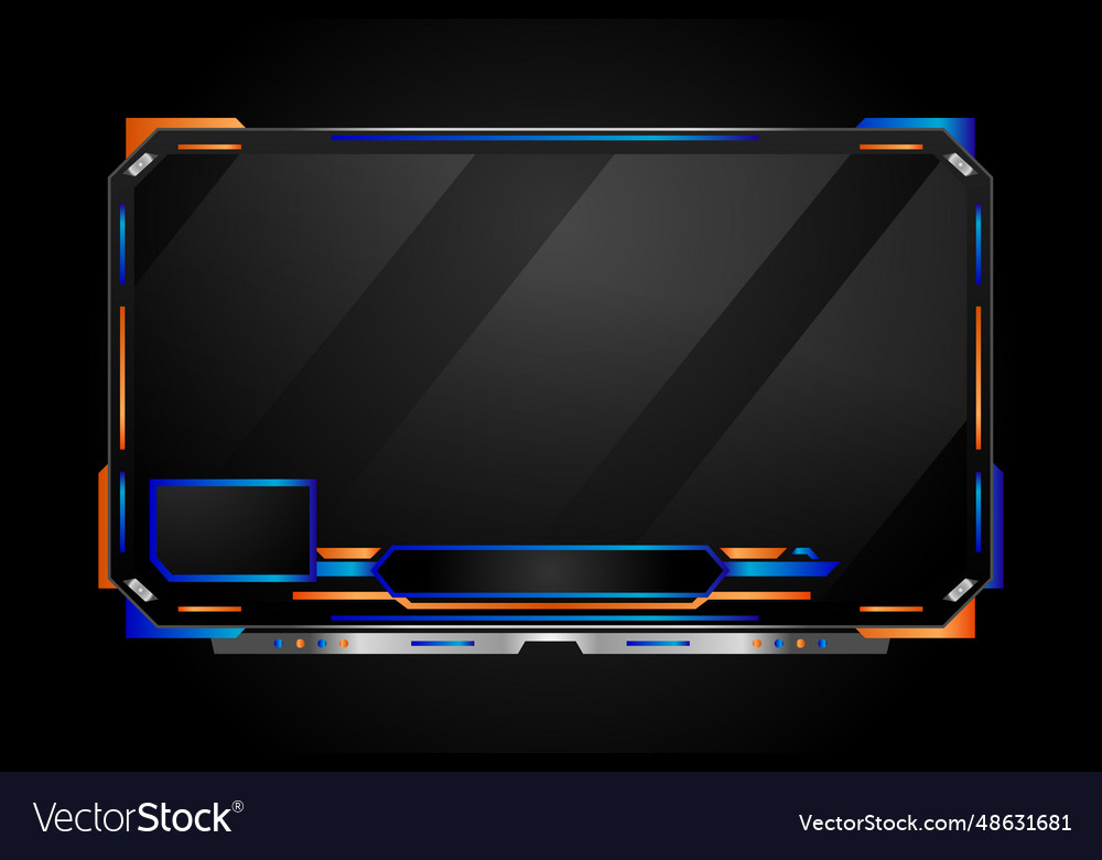 Game streaming interface element panel overlay Vector Image