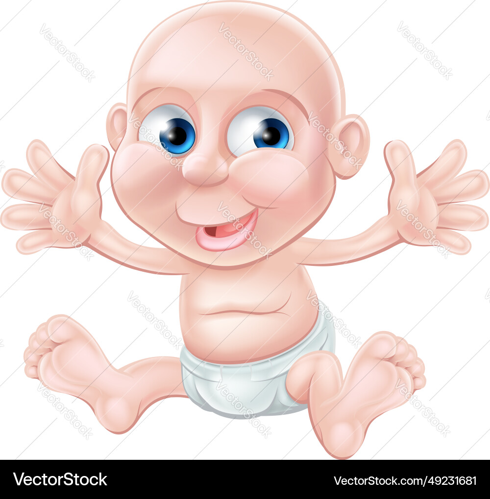 Happy cartoon baby Royalty Free Vector Image - VectorStock