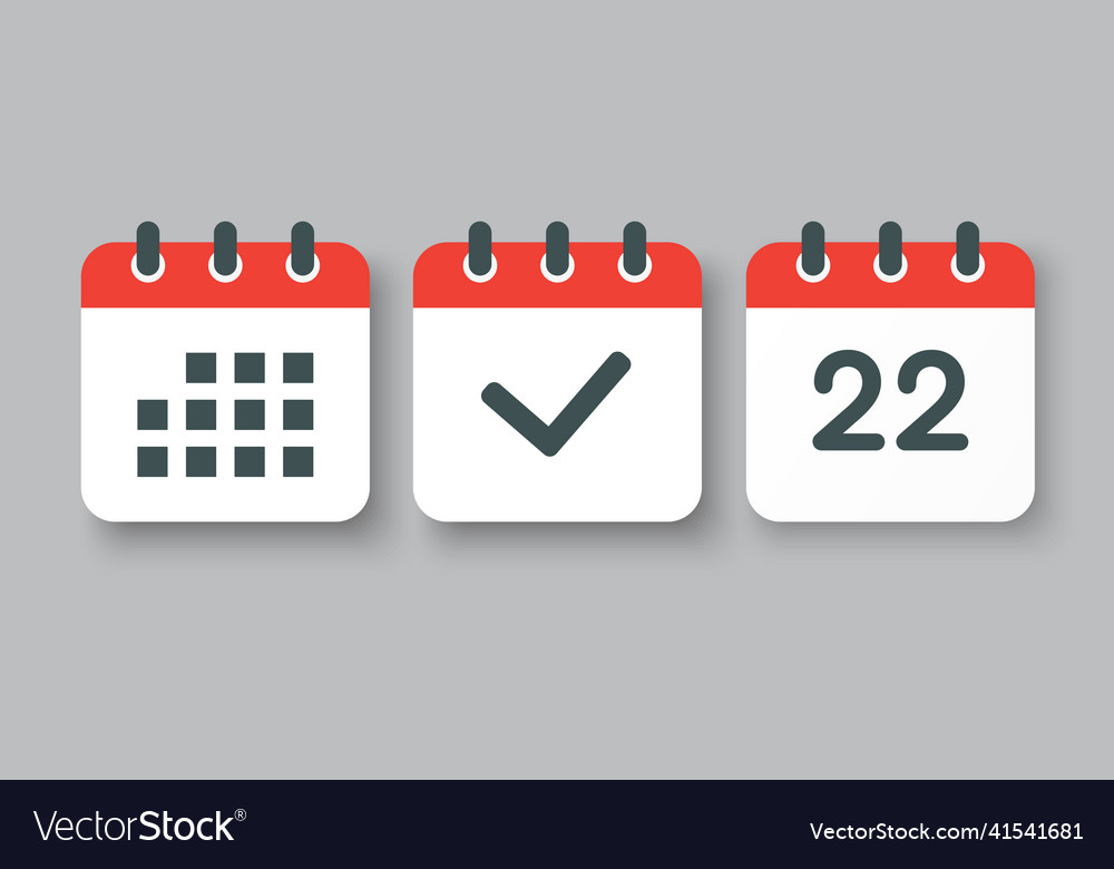 Icon page calendar number 22 done agenda Vector Image