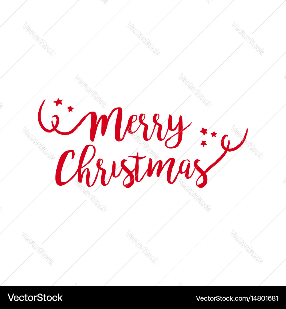 Merry christmas quote text lettering Royalty Free Vector