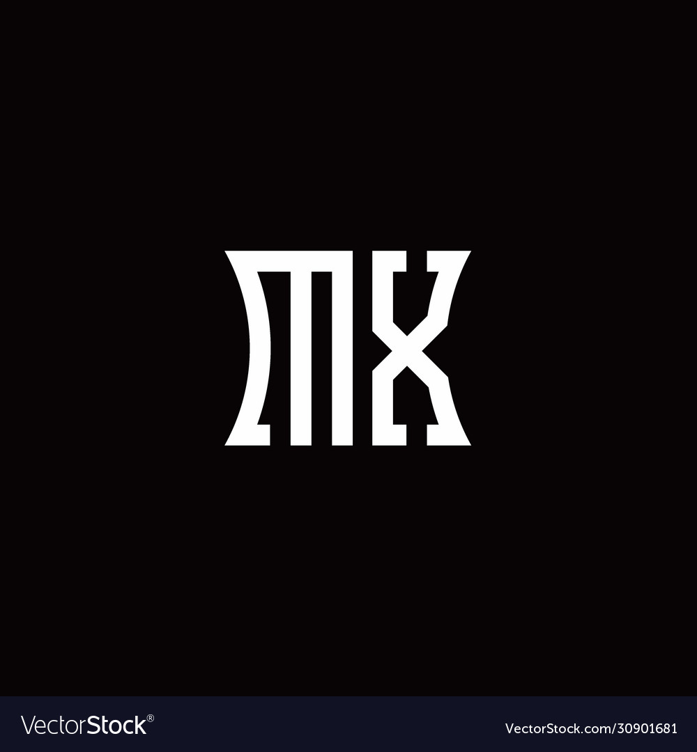 Mx monogram logo letter with curved side style Vector Image