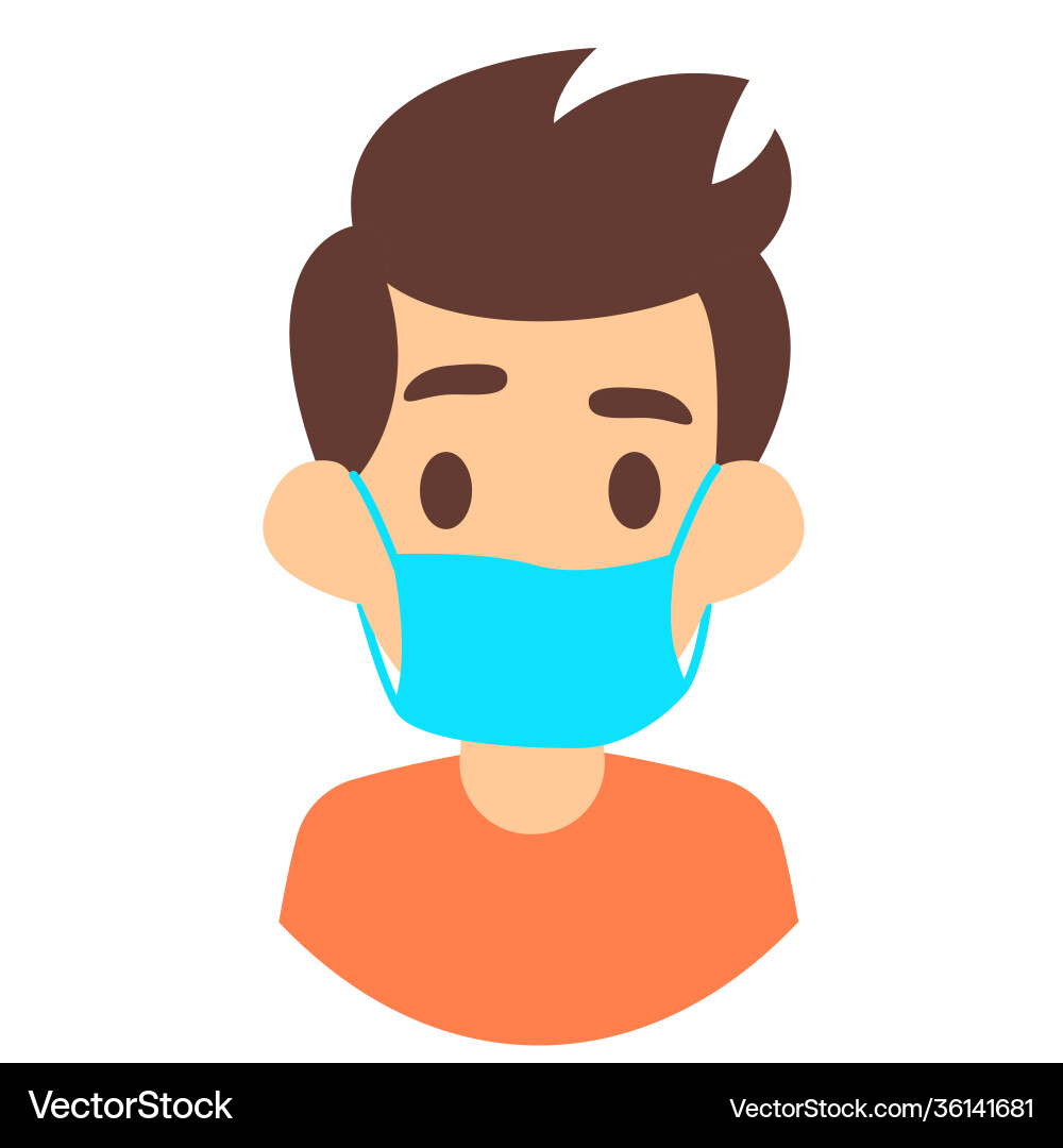 People face with mask icon isolated on white Vector Image