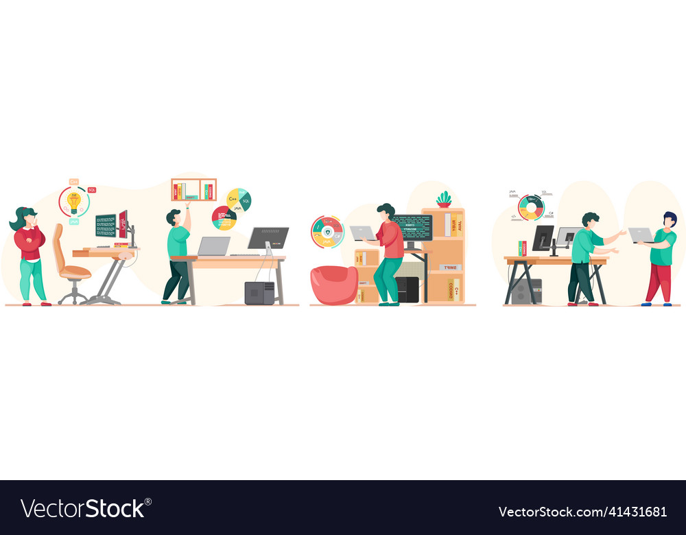 Programmer Engineering And Coding Royalty Free Vector Image