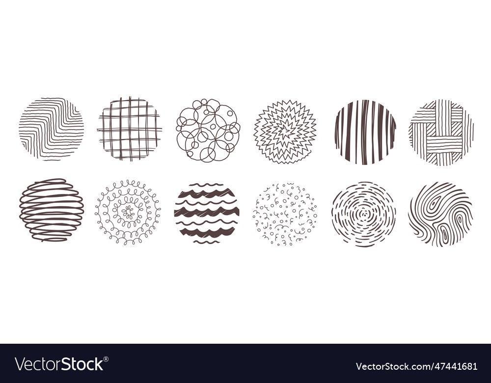Round abstract hand drawn pattern Royalty Free Vector Image