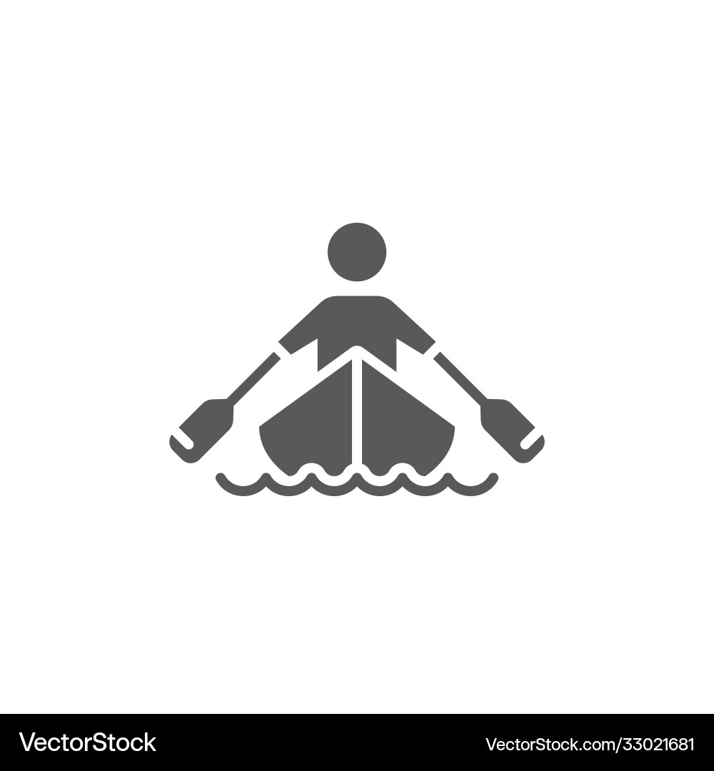Rowing sport training icon symbol isolated Vector Image
