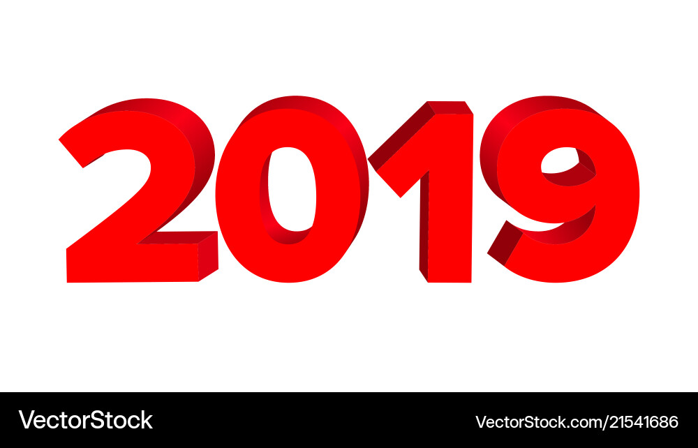 2019 sign numbers banner new year Royalty Free Vector Image